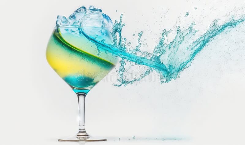 A Colorful Drink with a Splash of Water on the Side Stock Illustration ...