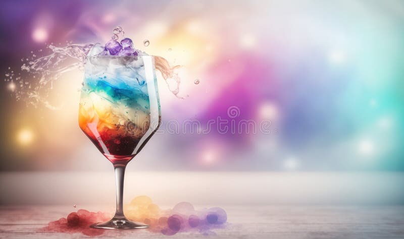A Colorful Drink with a Splash of Water on Top of it Stock Illustration ...