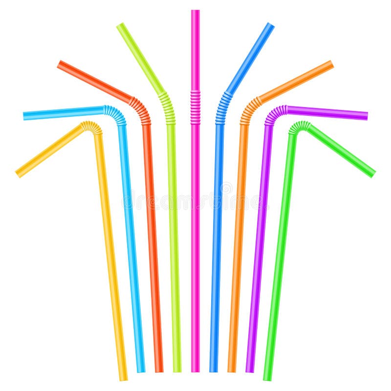 Colorful drinking straws stock vector. Illustration of beverage - 23478734
