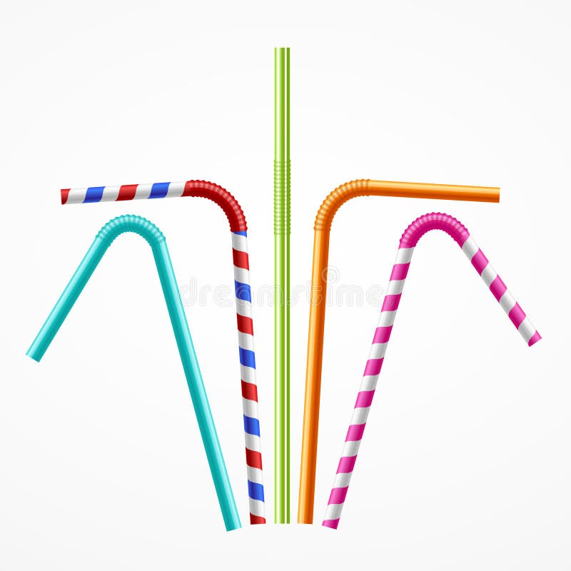 Colorful Drinking Straws Set. Vector Stock Vector - Illustration of ...