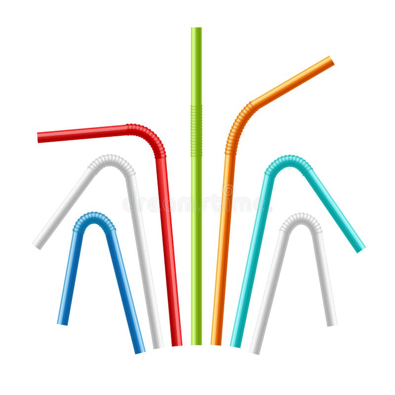 Colorful Drinking Straws Set. Vector Stock Vector - Illustration of ...