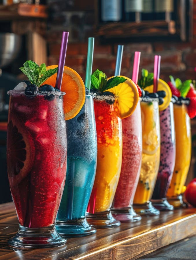 Colorful Drinks Bar stock photo. Image of restaurant - 375010562