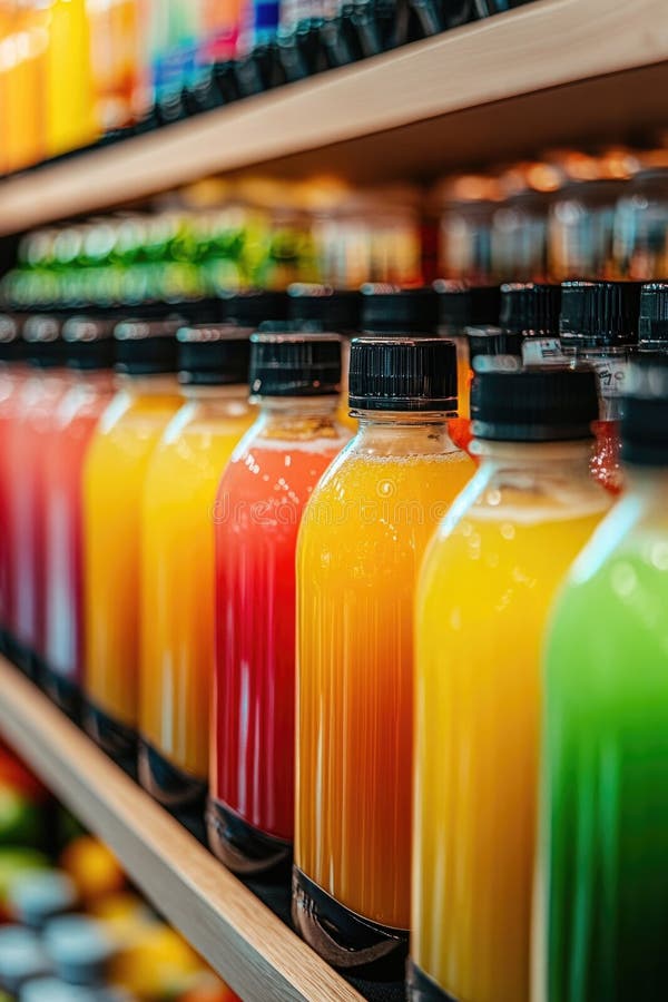 Colorful Drinks Shelf stock photo. Image of products - 377429130