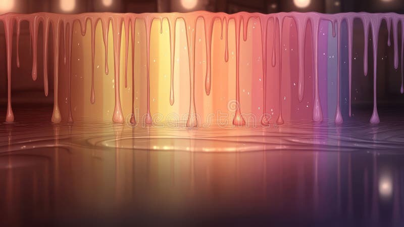 A Colorful, Dripping Paint Effect Creating a Vibrant, Reflective ...