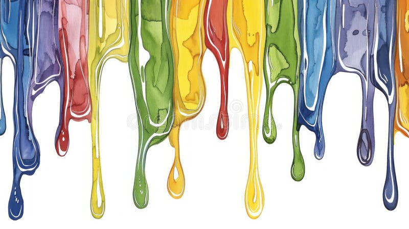 Colorful Drips of Paint in Various Hues Create an Artistic, Vibrant ...