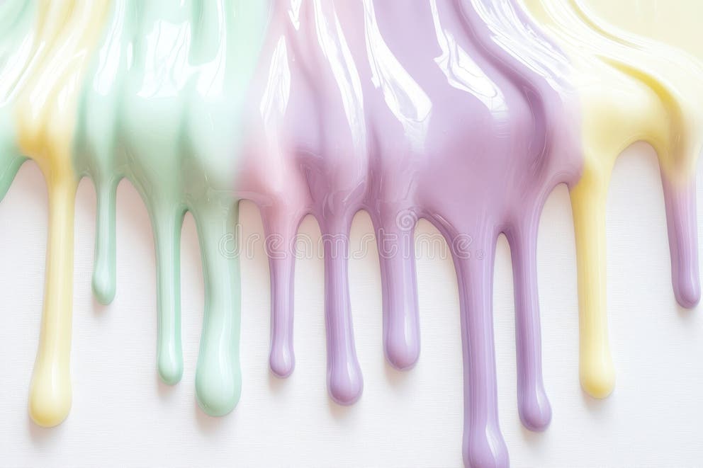 Colorful Drips of Pastel Paint Create an Artistic and Vibrant Visual ...