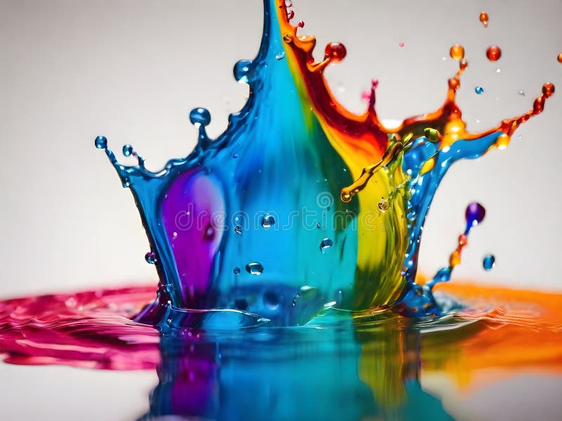 Colorful Droplet of Water Splashes in Different Direction Stock ...