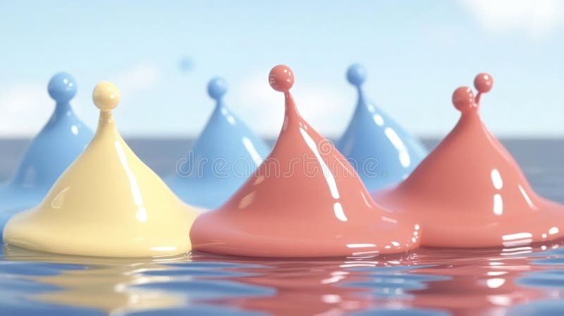 Colorful Droplets of Paint Create a Visually Appealing Scene on a ...