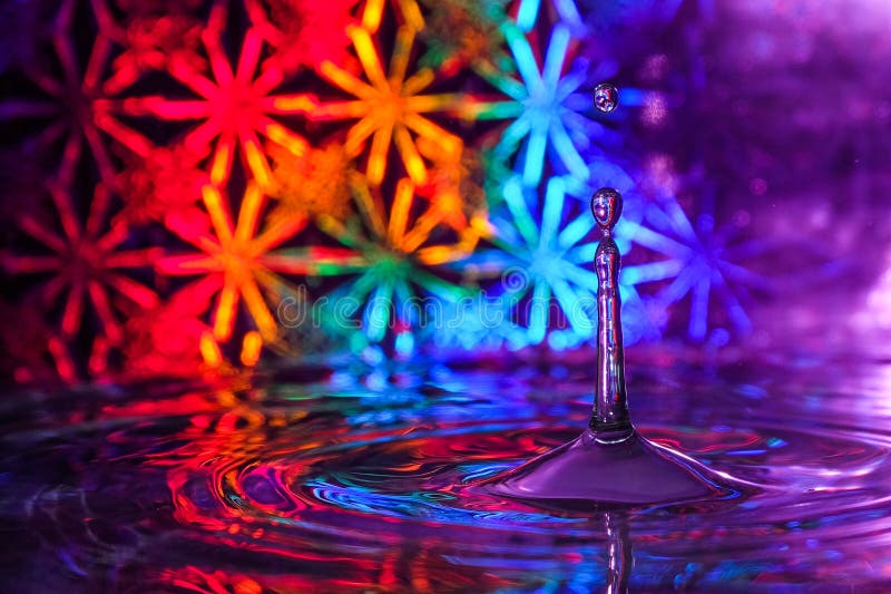 Colorful Dropping - Splashing Waterdrops in Detail Stock Image - Image ...