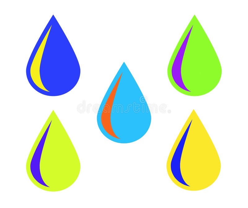 Colorful drops logo stock illustration. Illustration of color - 85119348