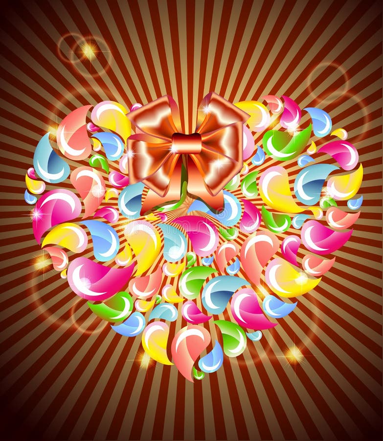 Colorful Drops Splashing Heart Stock Vector - Illustration of drip ...