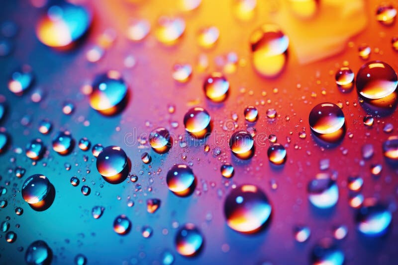 Colorful Drops of Water stock illustration. Illustration of rain ...