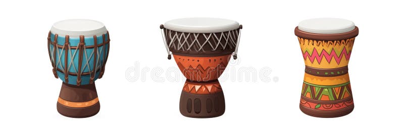 Colorful Drums Collection, Featuring Three Distinct Designs with ...