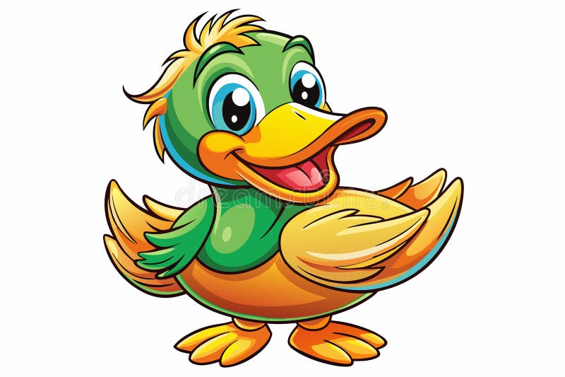 A Colorful Duck Cartoon Style Vector Illustration Stock Vector ...