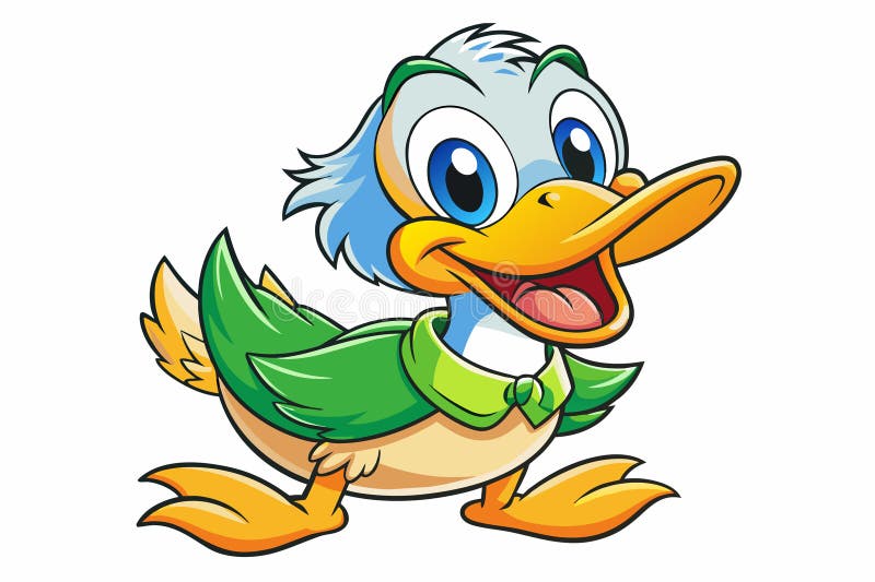 A Colorful Duck Cartoon Style Vector Illustration Stock Vector ...