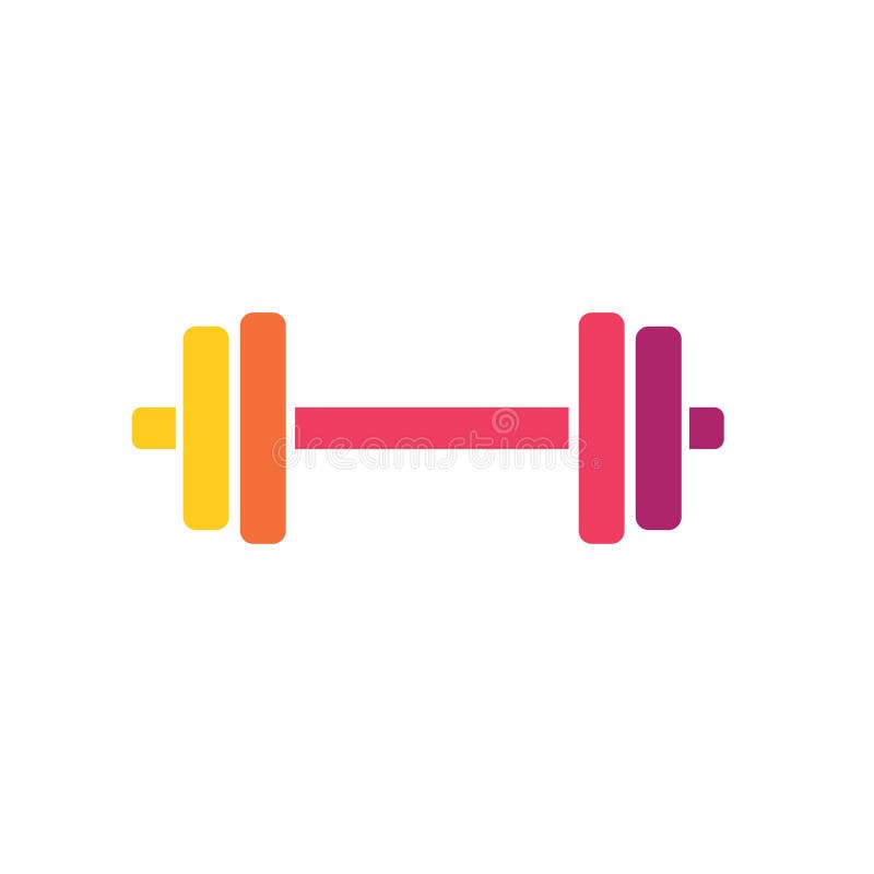 Colorful dumbbell icon stock vector. Illustration of iron - 155409396