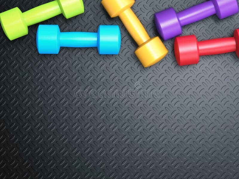 Colorful dumbbells stock illustration. Illustration of workout - 82084902