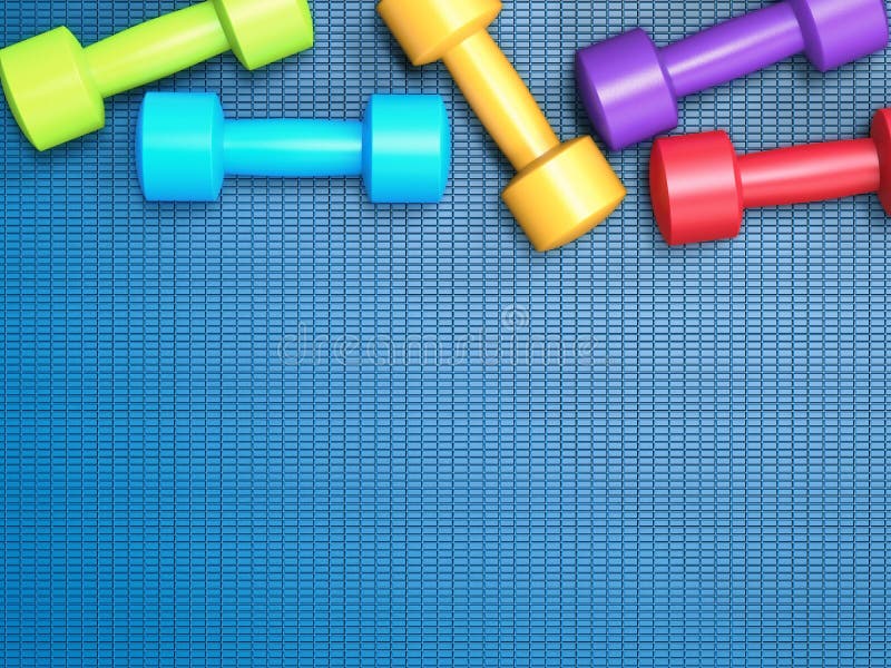 Colorful dumbbells stock illustration. Illustration of dumbbells - 82091680