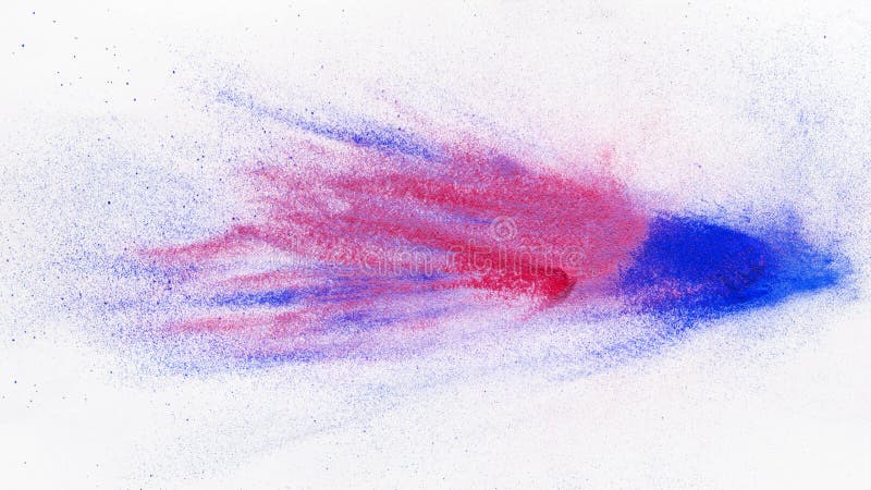 Colorful Dust Explode. Blue, Red and Violet Dry Paints Stock Photo ...