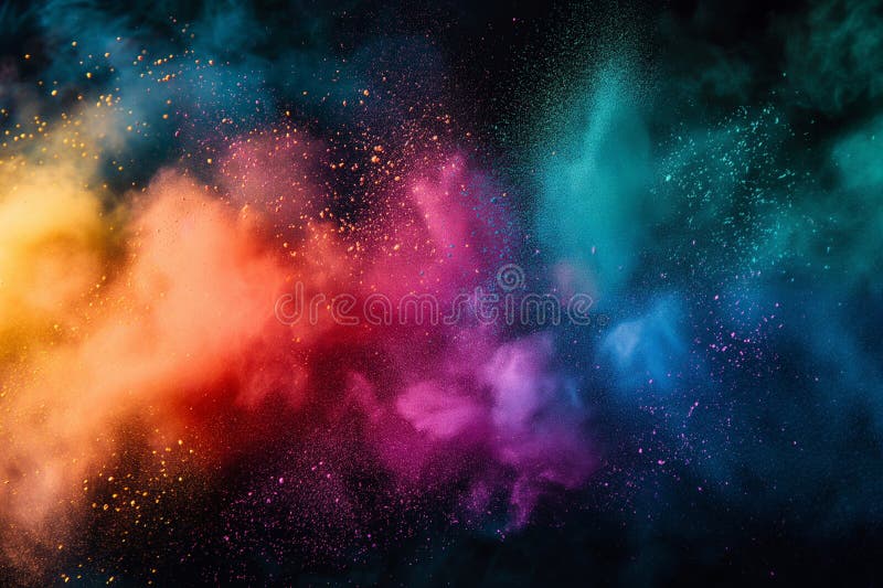 Colorful Dust Explosion Background Stock Image - Image of shapes ...