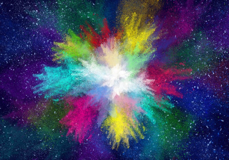 Colorful Dust Explosion in the Sky Stock Illustration - Illustration of ...