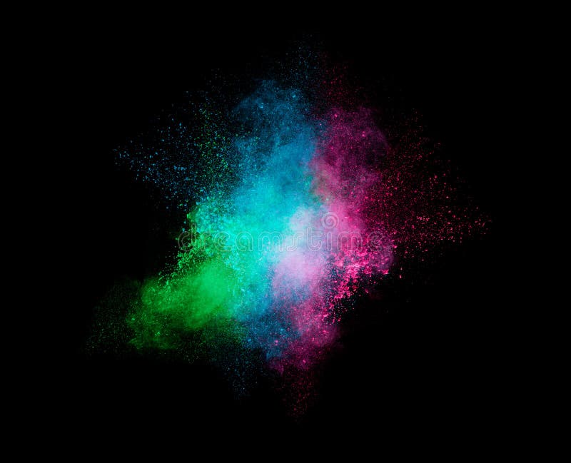Color powder explosion stock photo. Image of futuristic - 97095778
