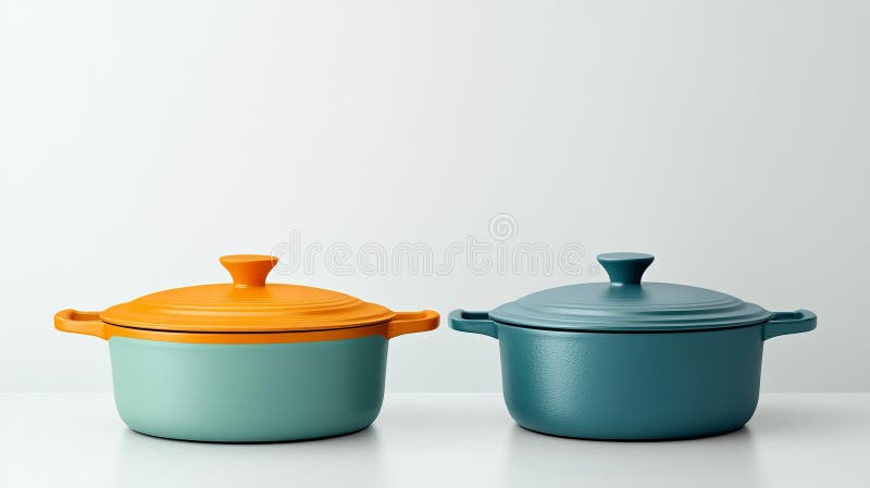 Colorful Dutch Ovens, Modern Kitchenware, Cooking Pots Stock Image ...