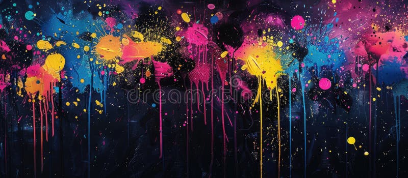 Colorful and Dynamic Abstract Paint Splash Artwork Set Against a Dark ...