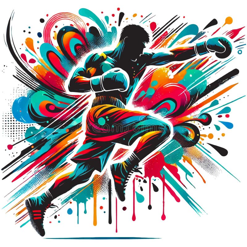 Colorful Dynamic Graffiti Style Sports Pattern Background Illustration ...