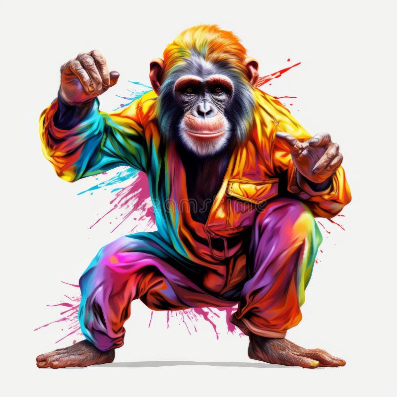 Colorful and Dynamic Monkey Clipart - Realistic Illustration in 4k ...