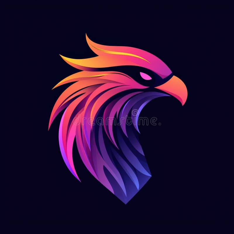 Colorful Eagle Head Illustration Dark Background Stock Illustration ...