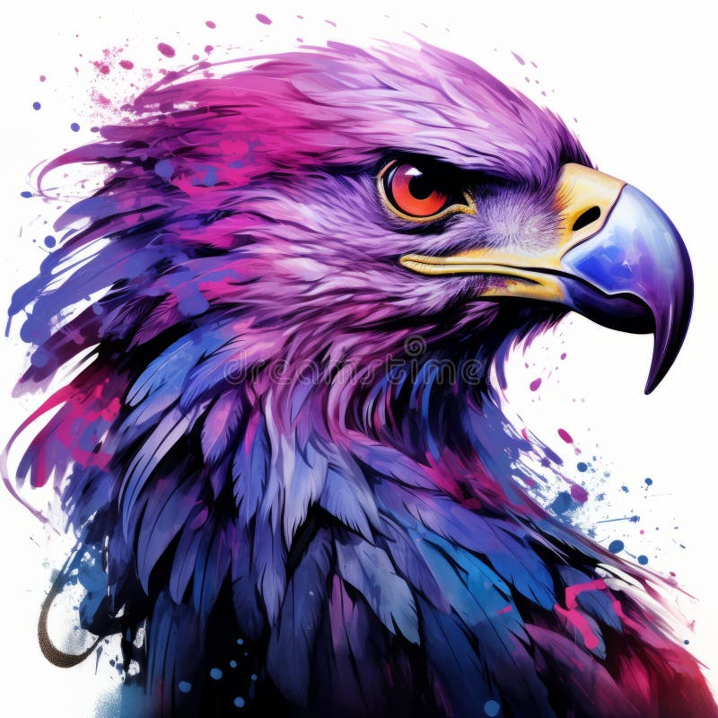 Colorful Eagle Illustration with Hyper-realistic Details Stock ...