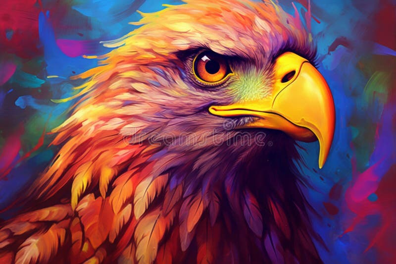 Colorful Eagle Vivid. Generated AI Stock Image - Image of isolated ...