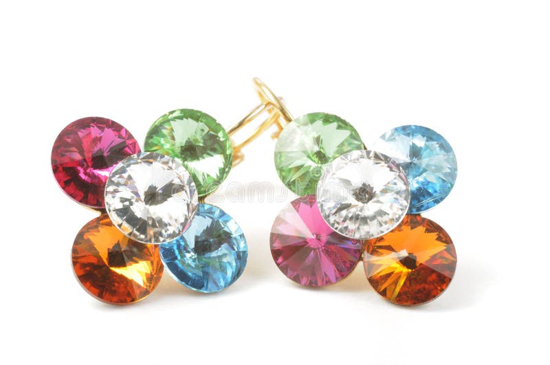 Colorful earrings stock image. Image of ornament, jeweled - 15753739