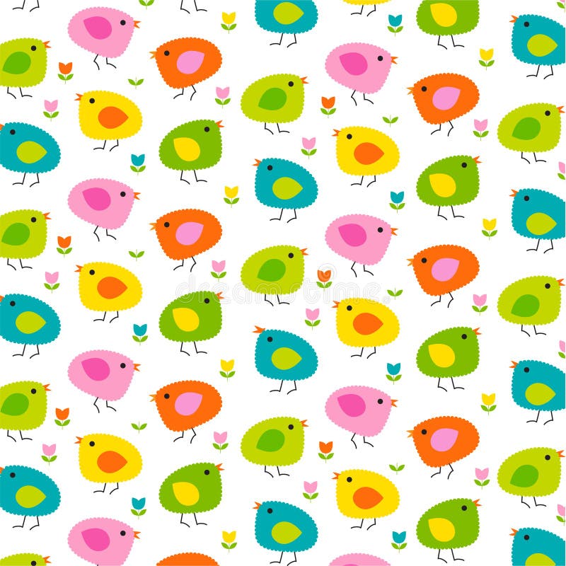 Colorful Easter Baby Chicks Stock Illustration - Illustration of birth ...