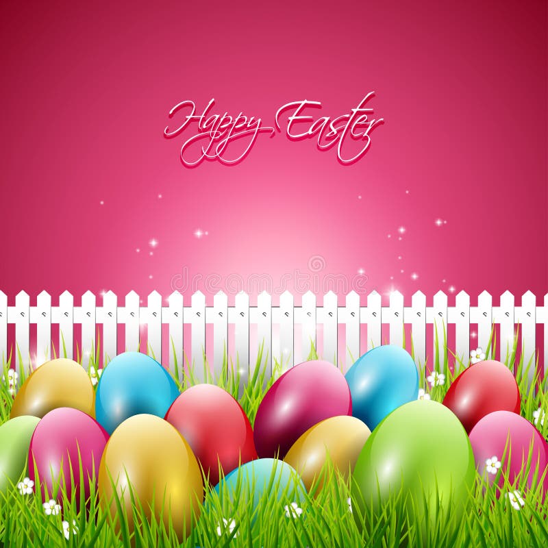 Easter Background with Eggs and Flowers Stock Vector - Illustration of ...