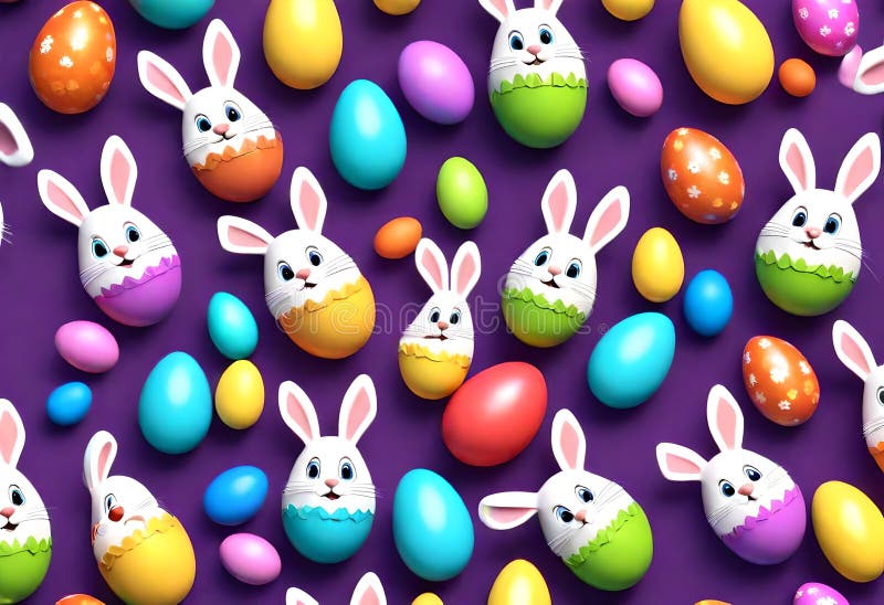 Colorful Easter Bunny Delight Stock Illustration - Illustration of ...