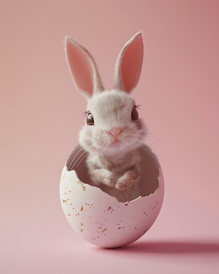 Colorful Easter Bunny on a Pastel Color Background Stock Illustration ...