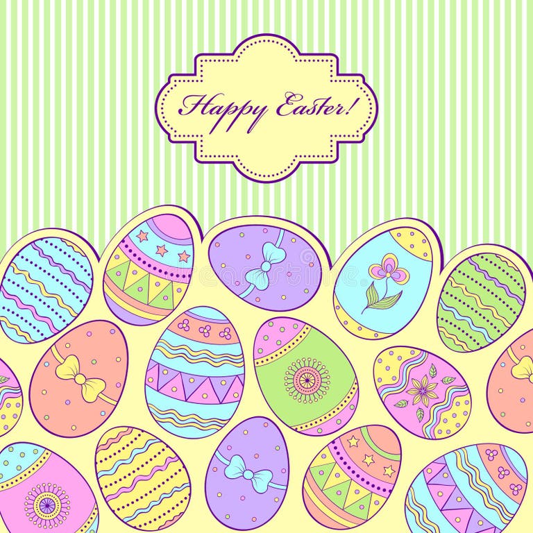 Colorful easter card stock vector. Illustration of graphic - 28495372