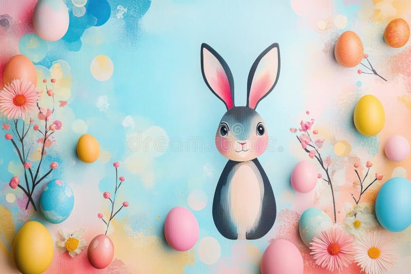 Colorful Easter Collage with Retro and Contemporary Elements Featuring ...
