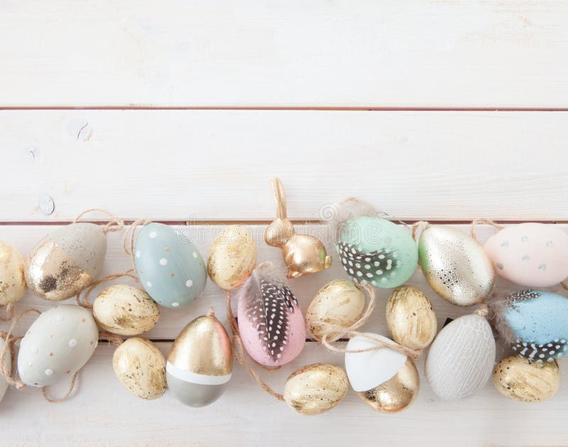 Colorful Easter Decorations Stock Photo - Image of golden, space: 109556008