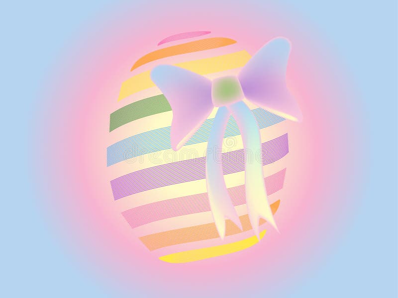 Colorful Easter Egg with Bow Background Stock Vector - Illustration of ...