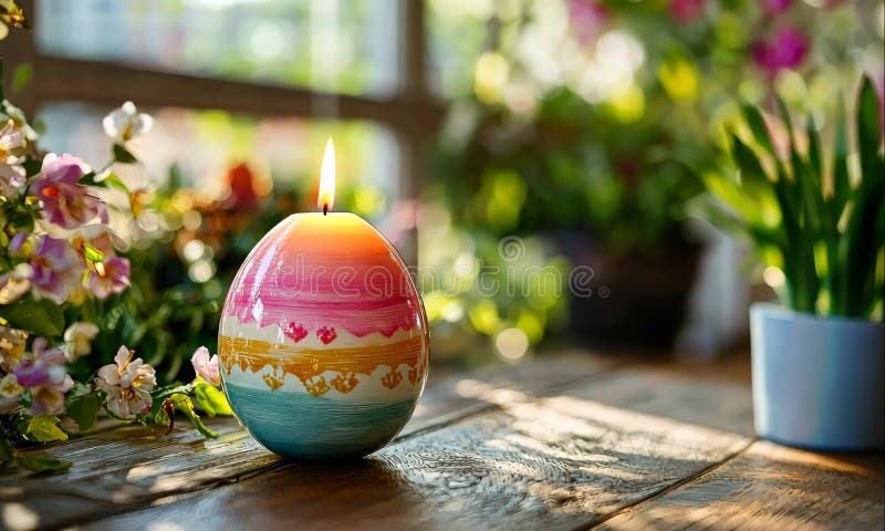Colorful easter egg candle stock footage. Video of event - 365813194