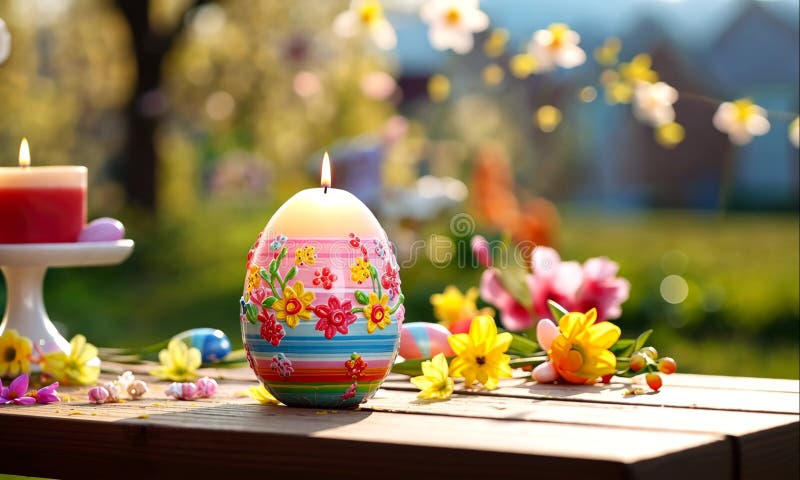 Colorful easter egg candle stock footage. Video of event - 366983452