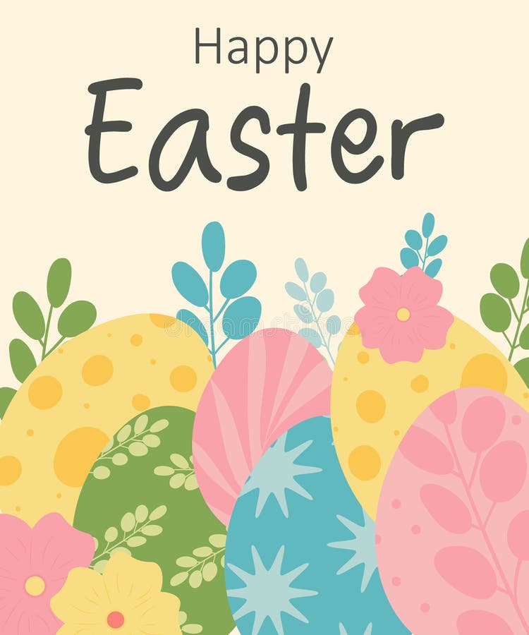 A Colorful Easter Egg Design Embellished with Delightful Spring Flowers ...