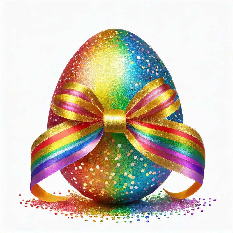 Colorful Easter Egg with Glitter Isolated on White Background Stock ...