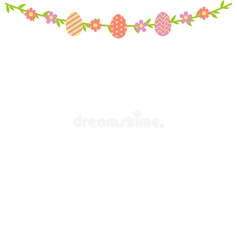 Colorful Easter Egg Hanging Border Stock Vector - Illustration of ...