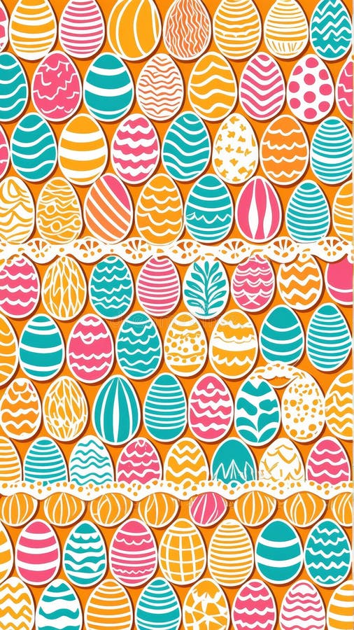 Colorful Easter Egg Pattern with Vibrant Designs and Bold Colors Stock ...