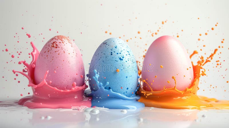 Colorful Easter Egg Splash Design. Easter Card Design with Egg in Paint ...