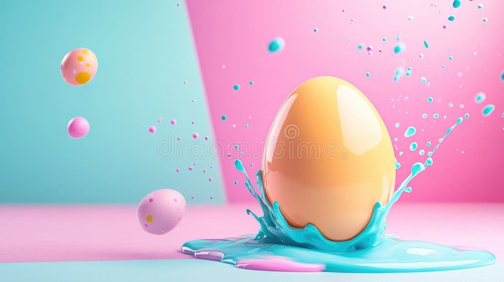 Colorful Easter Egg Splashing in Pastel Paint for Easter Celebration ...